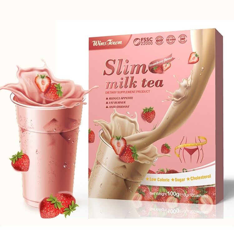 Slim Milk Tea - Strawberry Flavor Fat Burner, Effective Supplement ...